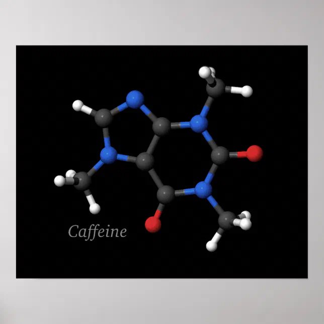 Caffeine Molecule Poster | Zazzle