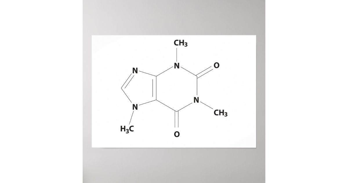 Caffeine Molecule Poster | Zazzle