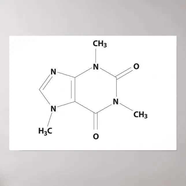 Caffeine Molecule Poster | Zazzle
