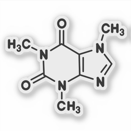 Caffeine Molecule Sticker | Zazzle