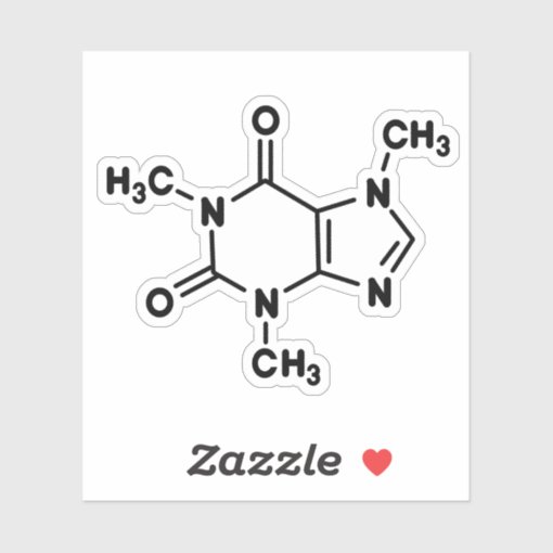 Caffeine Molecule Sticker | Zazzle