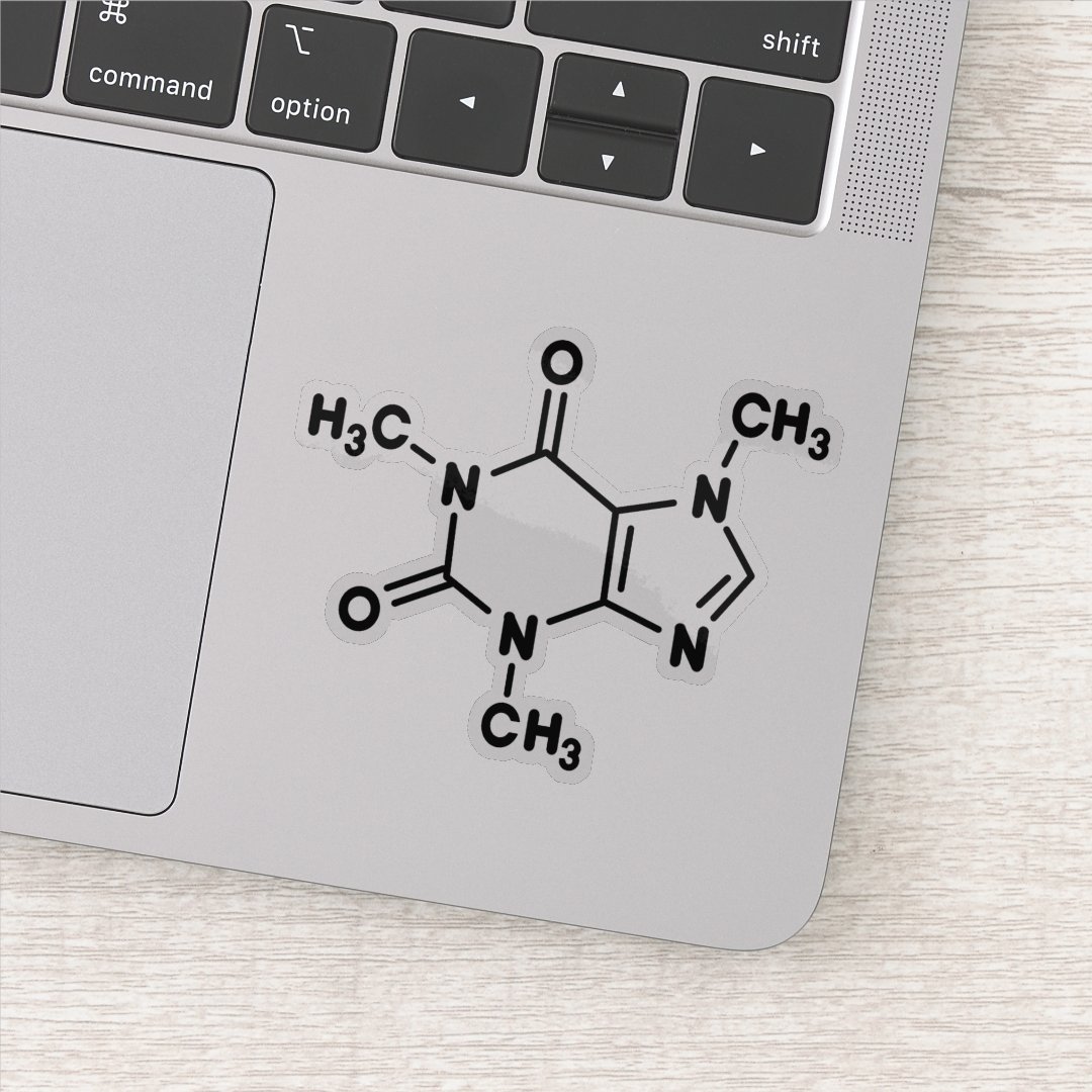 Caffeine Molecule Sticker | Zazzle
