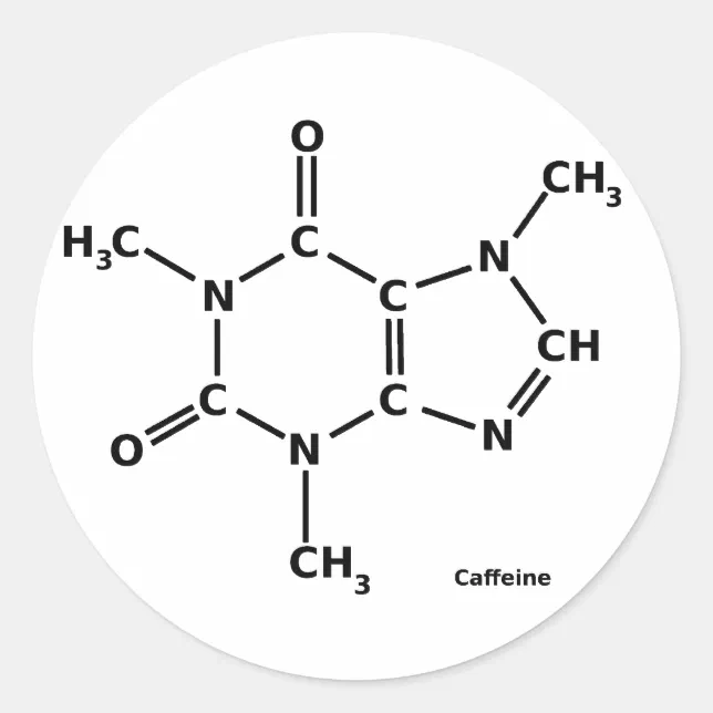 Caffeine Molecule Sticker | Zazzle