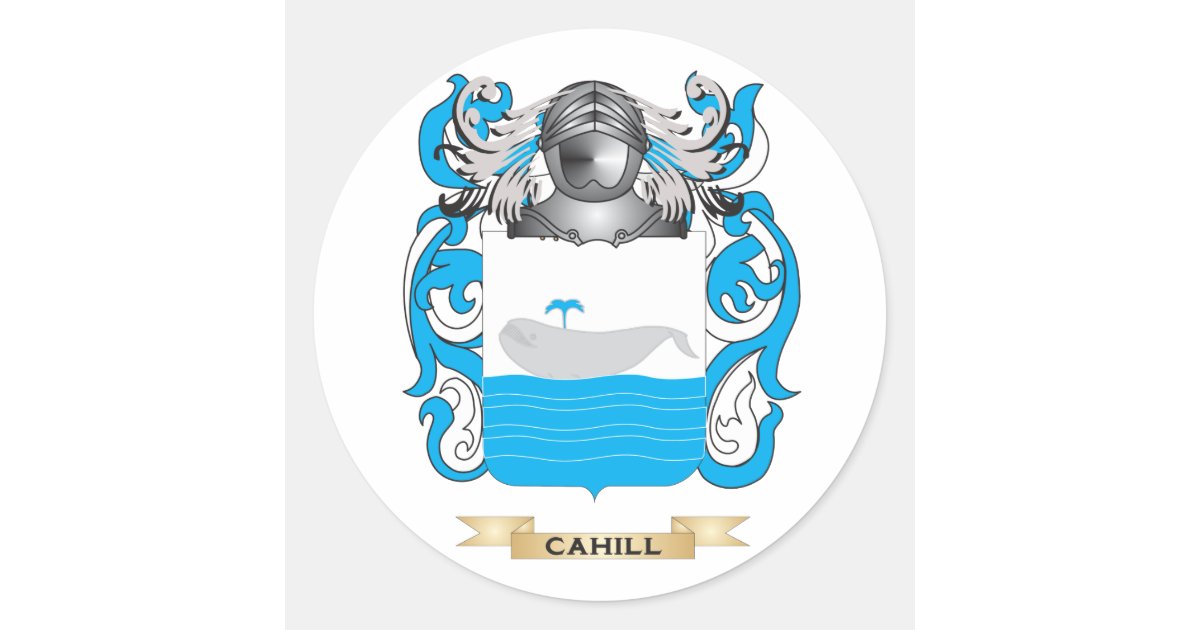 Cahill Coat of Arms (Family Crest) Classic Round Sticker | Zazzle
