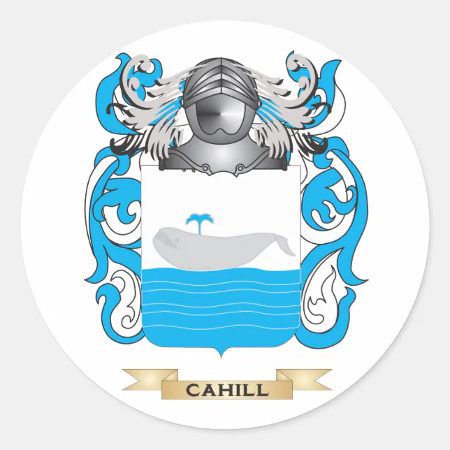 Cahill Coat of Arms (Family Crest) Classic Round Sticker | Zazzle