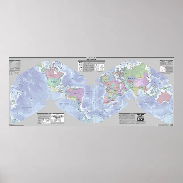 Cahill-Keyes World Political Map Poster | Zazzle