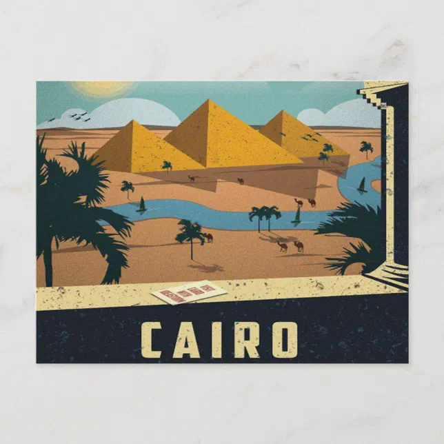 cairo Ancient Egypt Pyramids Travel Vintage retro Postcard | Zazzle