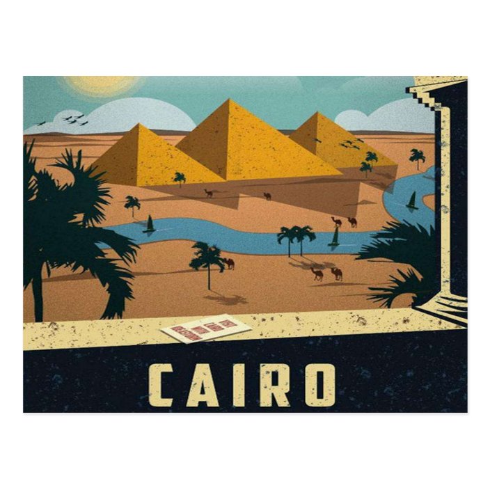cairo Ancient Egypt Pyramids Travel Vintage retro Postcard | Zazzle.com