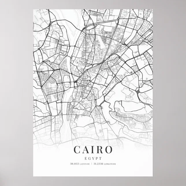 Cairo City Map Poster | Zazzle