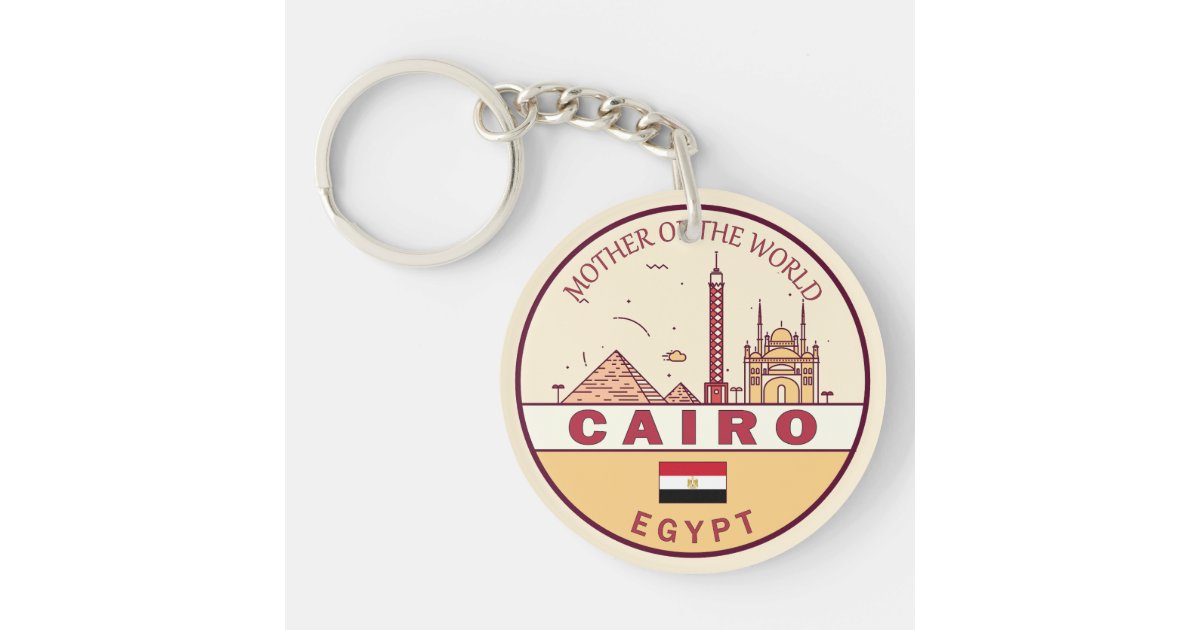 Cairo Egypt City Skyline Emblem Keychain | Zazzle