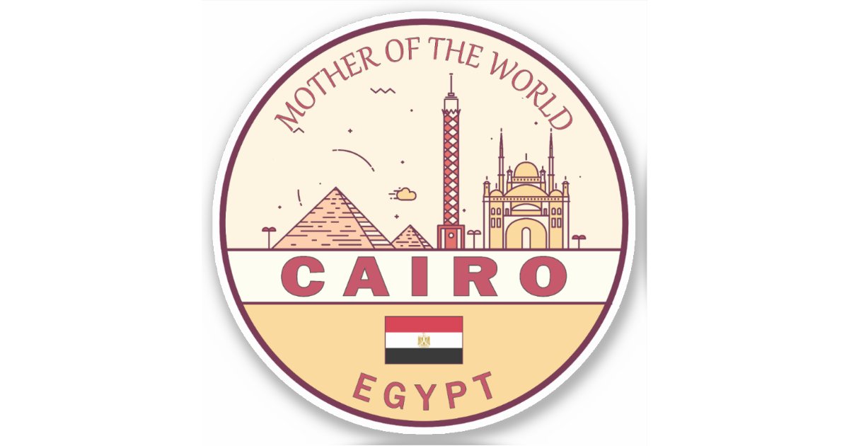 Cairo Egypt City Skyline Emblem Sticker | Zazzle