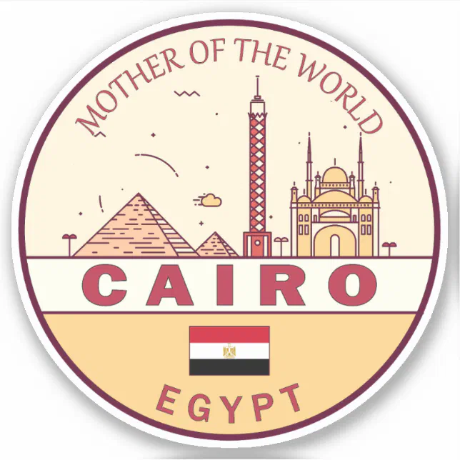 Cairo Egypt City Skyline Emblem Sticker | Zazzle