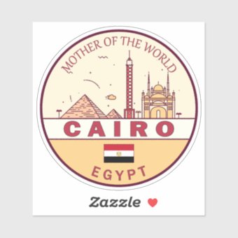 Cairo Egypt City Skyline Emblem Sticker | Zazzle