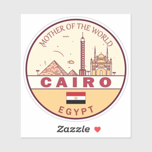 Cairo Egypt City Skyline Emblem Sticker | Zazzle