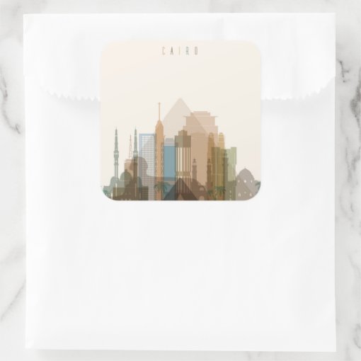 Cairo, Egypt | City Skyline Square Sticker | Zazzle