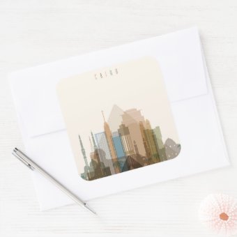 Cairo, Egypt | City Skyline Square Sticker | Zazzle