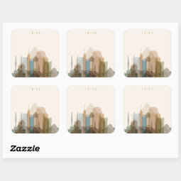 Cairo, Egypt | City Skyline Square Sticker | Zazzle