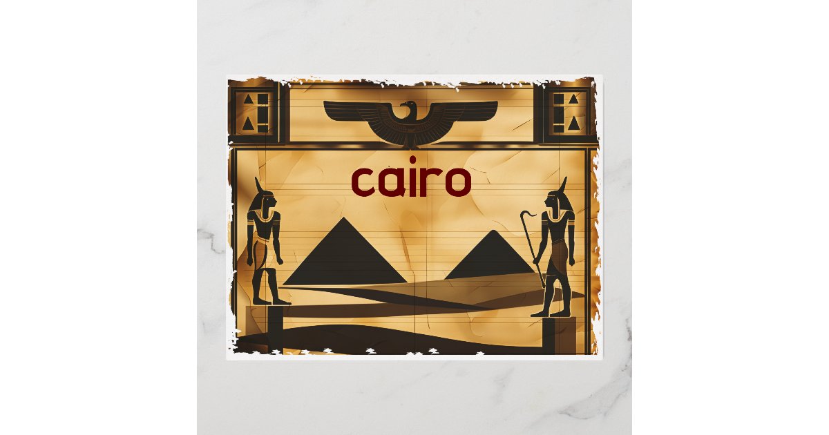 Cairo, Egypt Postcard...Here is Cairo Foil Holiday Postcard | Zazzle