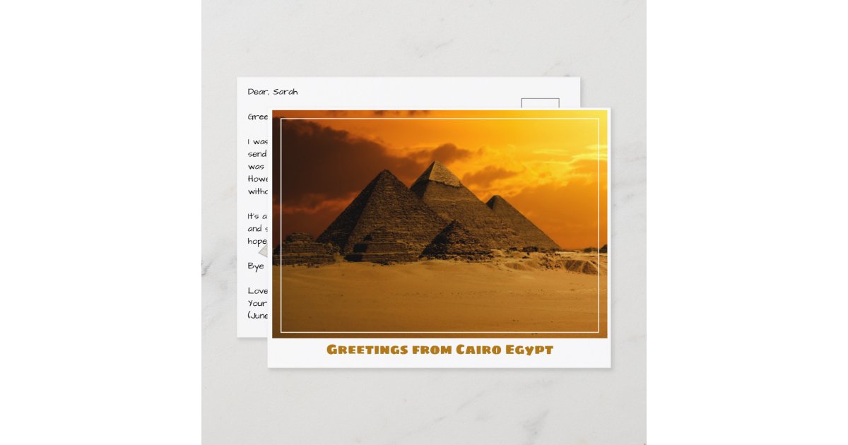 Cairo Egypt with Pyramids Postcard | Zazzle
