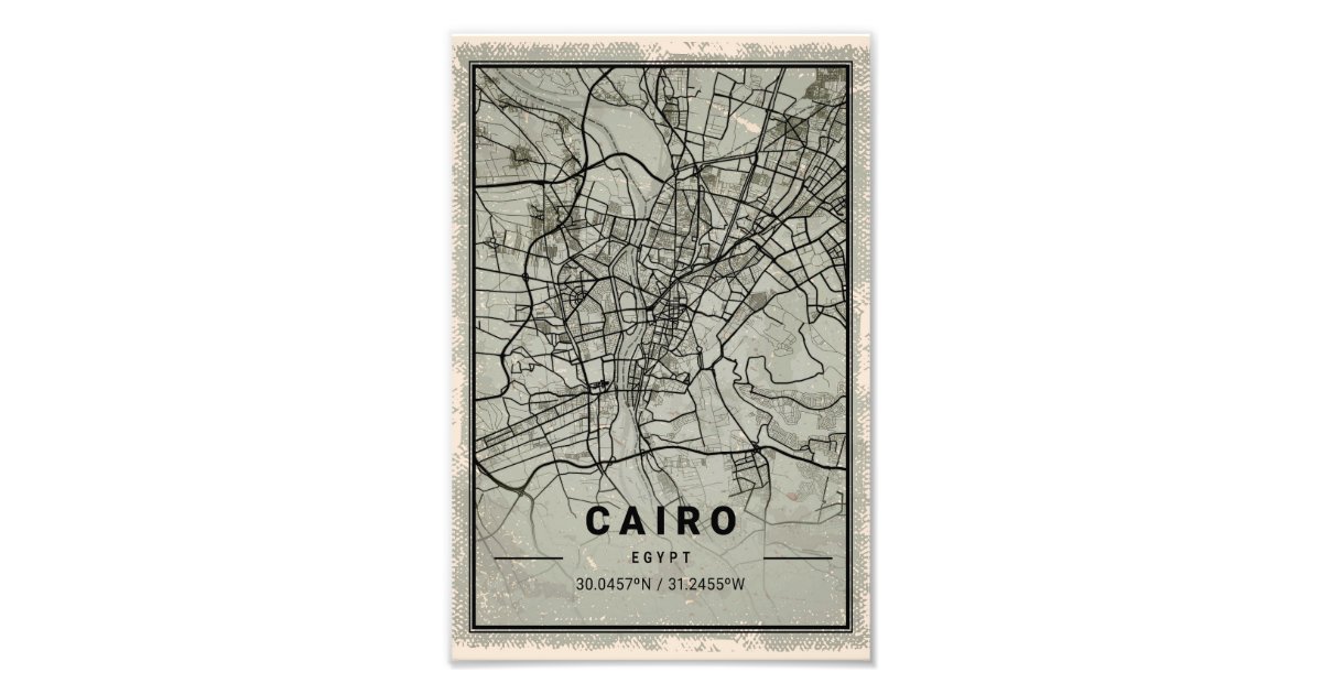 Cairo map print poster canvas | Egypt | Zazzle