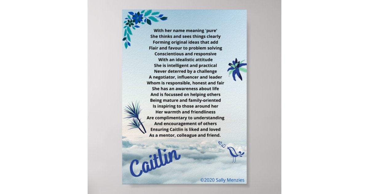 "Caitlin" Name Poem Poster | Zazzle