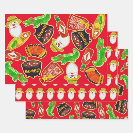Cajun Christmas Cookie Wrapping Paper Sheets | Zazzle.com