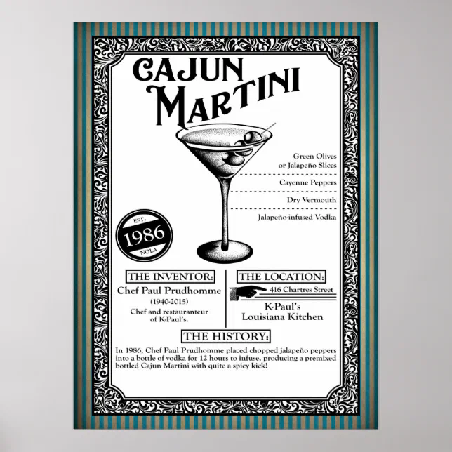 Cajun Cocktail Poster | Zazzle