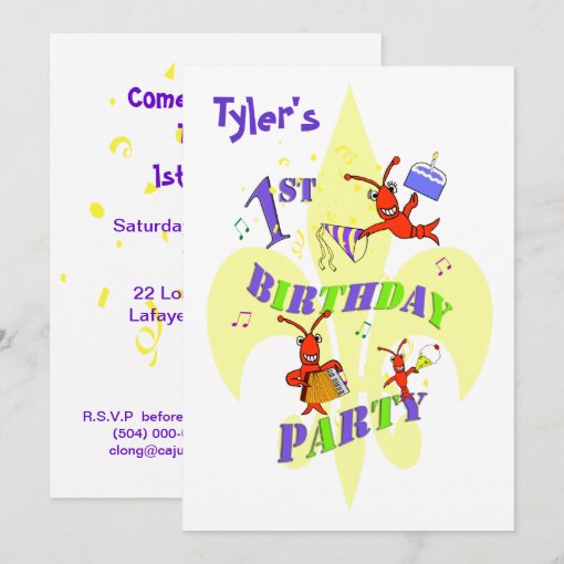 Cajun Crawfish 1st Birthday Party Invitation | Zazzle