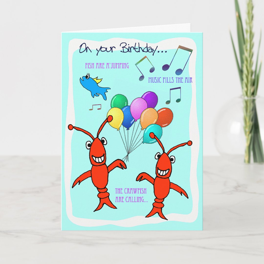 Cajun Crawfish Happy Birthday Card | Zazzle