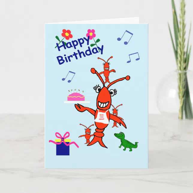 Cajun Crawfish Happy Birthday Card | Zazzle