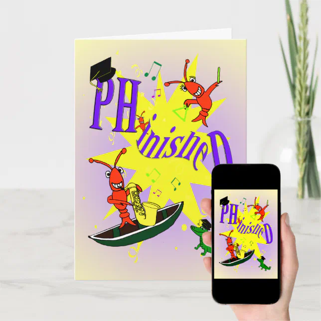 Cajun Themed Ph.d "phinished" Congratulations Card | Zazzle