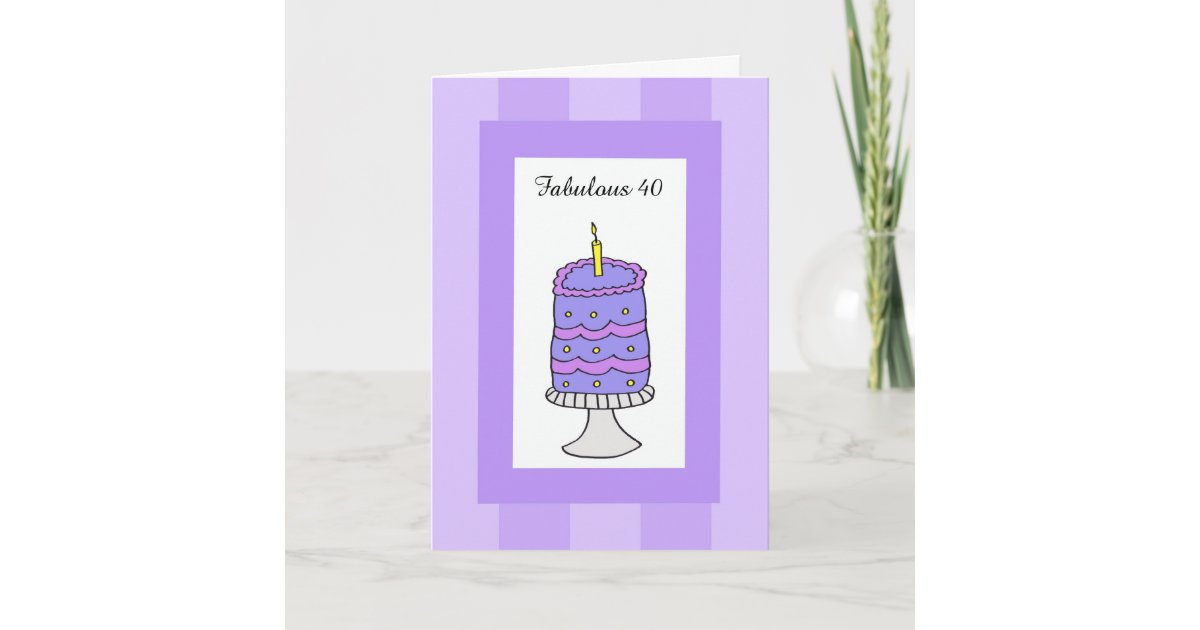 Cake 40th Birthday Cards | Zazzle