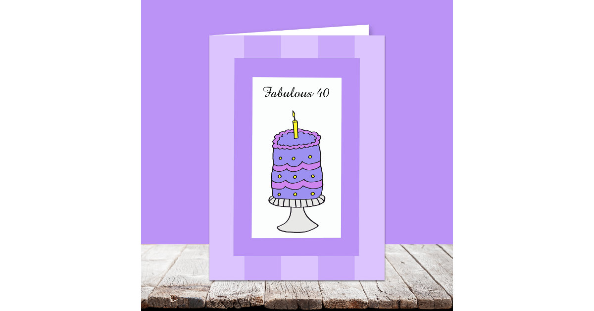 Cake 40th Birthday Cards | Zazzle