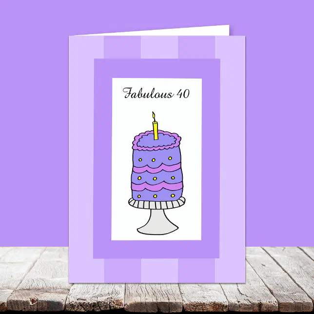 Cake 40th Birthday Cards | Zazzle