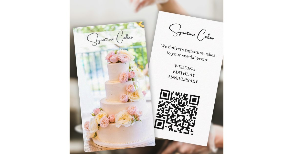 Cake and Catering QR code Business Card | Zazzle