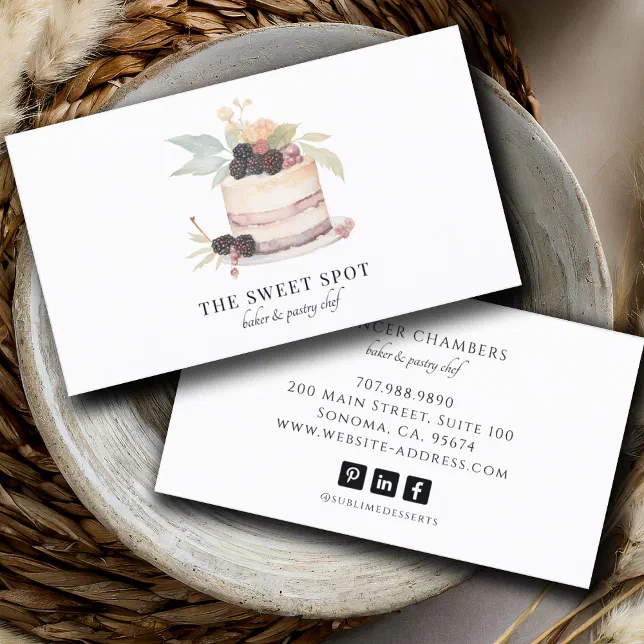 Cake Baker Bakery Pastry Chef Catering Business Card | Zazzle