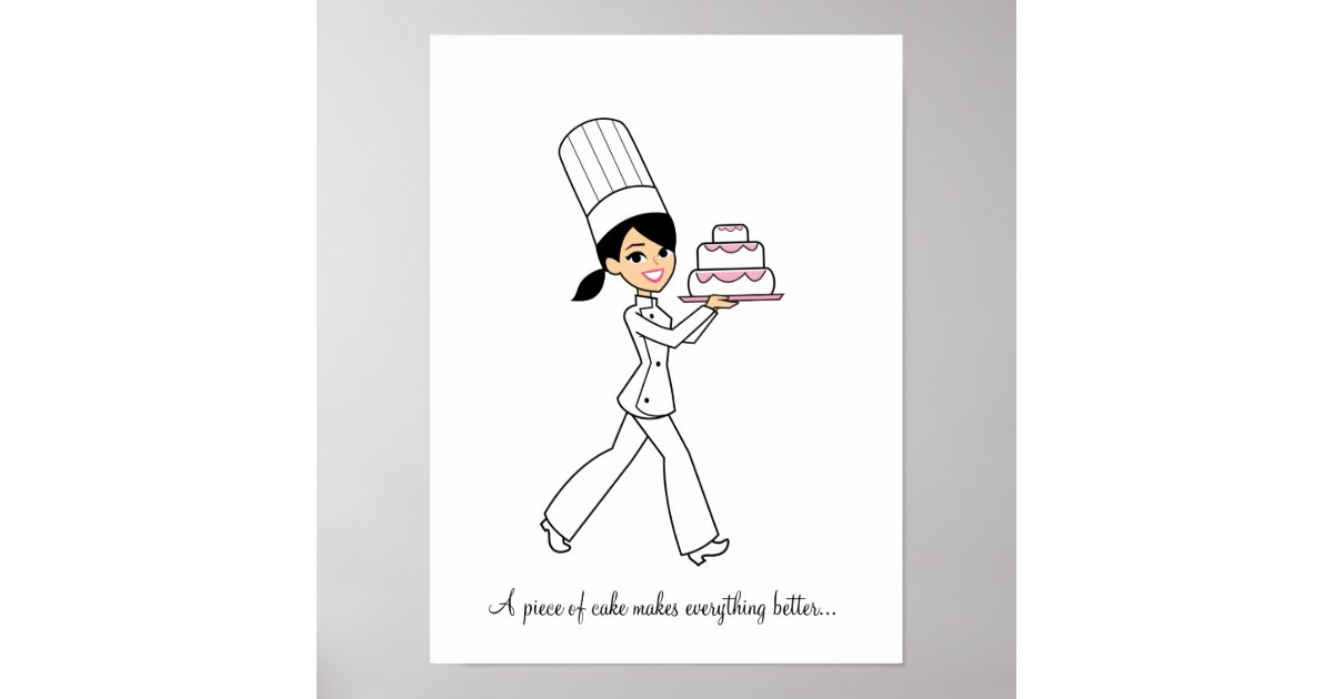 Cake Baker Chef Girl Poster | Zazzle