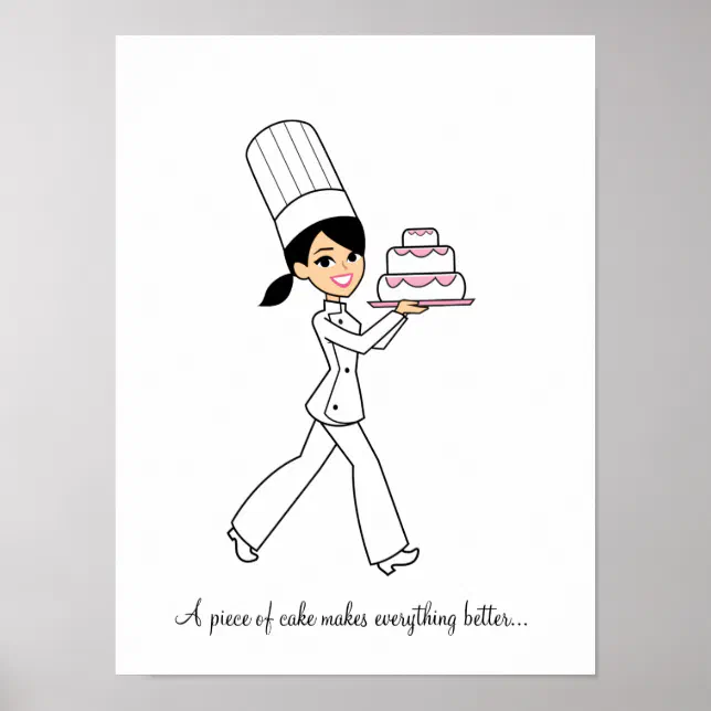 Cake Baker Chef Girl Poster | Zazzle