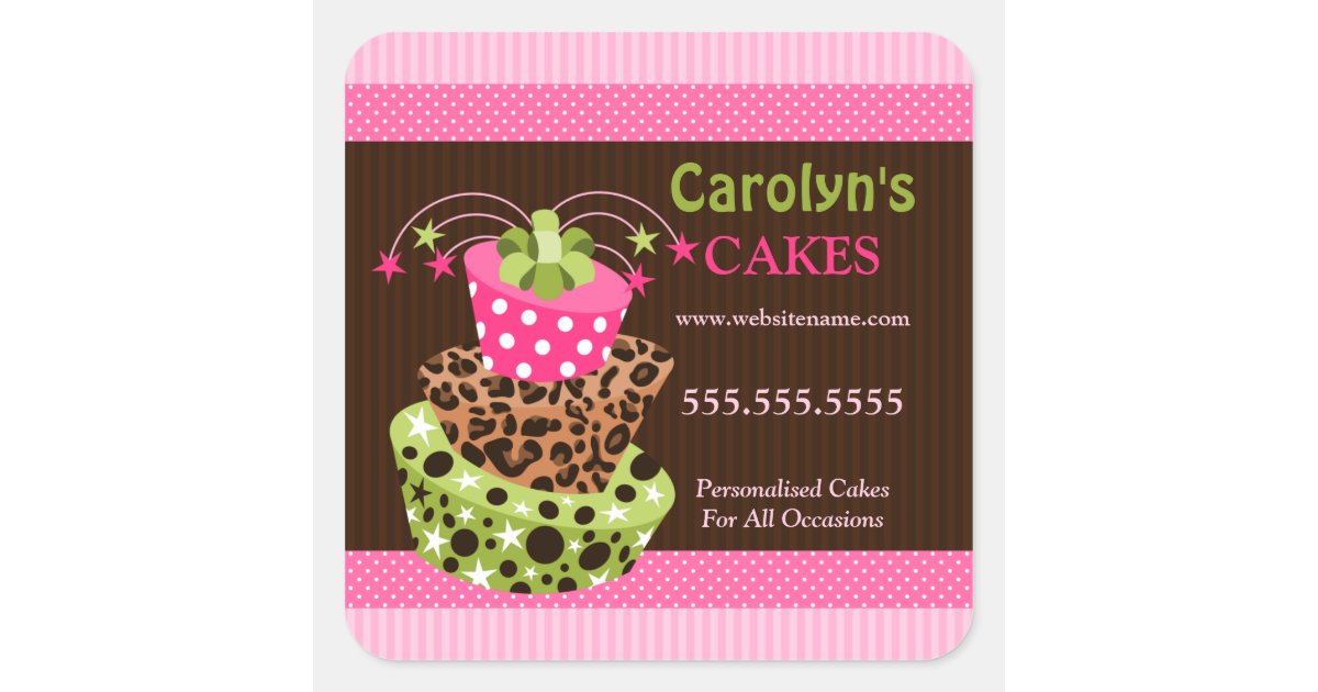 Cake Bakery Business Box Seals | Zazzle