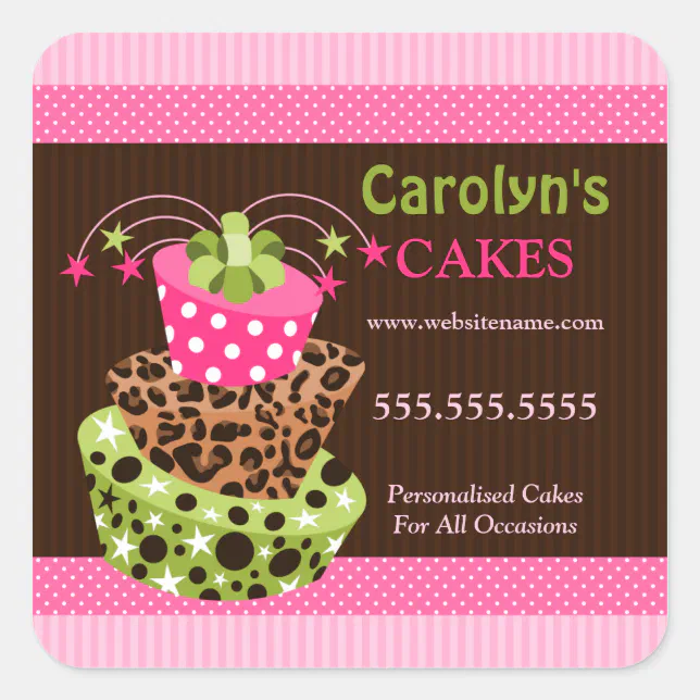 Cake Bakery Business Box Seals | Zazzle