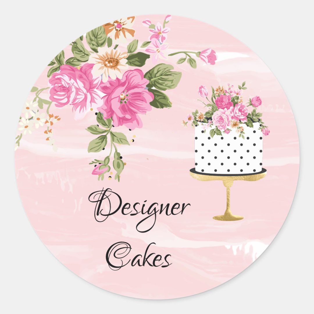Cake Bakery Business Sticker | Zazzle