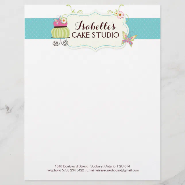 Cake Bakery Letterhead | Zazzle