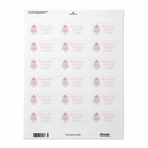 Cake Bakery Packaging Label | Zazzle