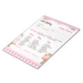 Cake Bakery Pink Order Form Notepad | Zazzle