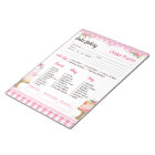 Cake Bakery Pink Order Form Notepad | Zazzle
