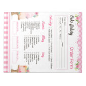 Cake Bakery Pink Order Form Notepad | Zazzle