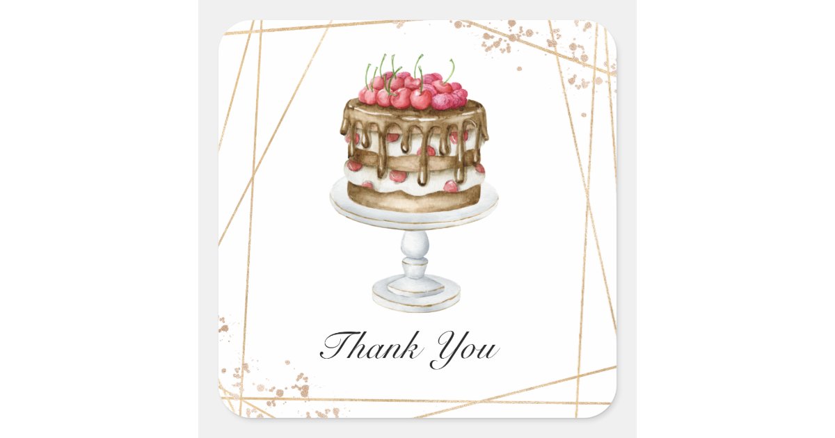 Cake / Bakery Thank You Business Sticker | Zazzle