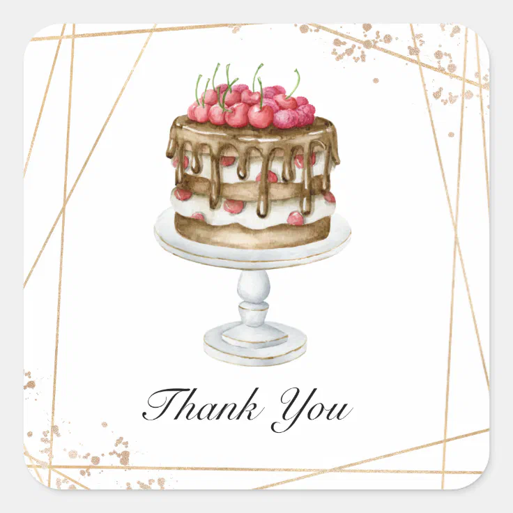 Cake / Bakery Thank You Business Sticker | Zazzle