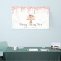 Cake Blush Pink Glitter Drips Bakery Pastry Chef Banner | Zazzle
