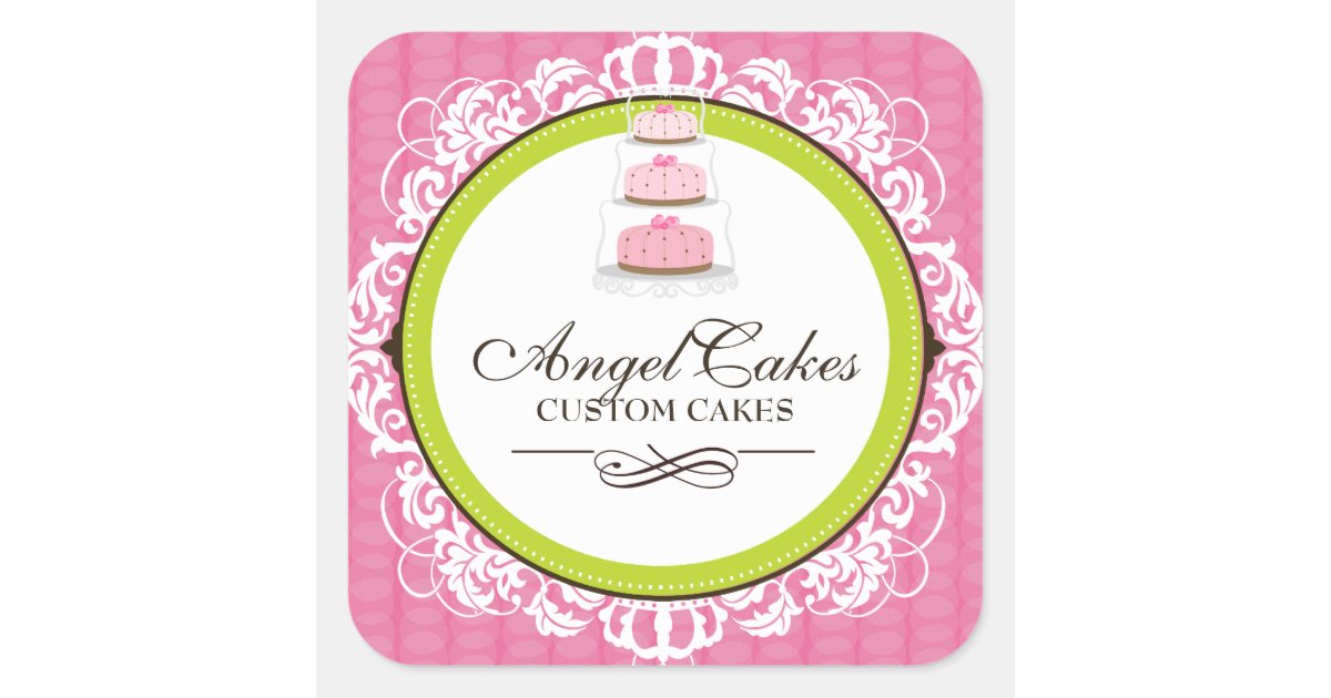 Cake Box Packaging Stickers | Zazzle